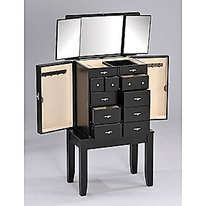 Acme Tiren Jewelry Armoire, Black