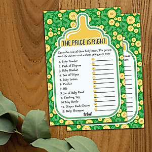 Price Is Right Baby Shower Game - Fun Baby Shower Game - Guess If The Price Is Right Baby Shower Game Ideas For Boys, Girls, or Gender Neutral-Set of 50.