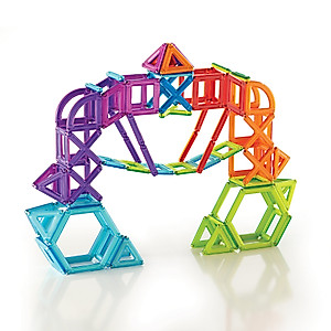 Guidecraft PowerClix Frame Magnetic Building Blocks Set, 100 Piece Magnetic Tiles, Stem Educational Construction Toy