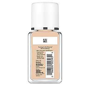 Neutrogena SkinClearing Oil-Free Acne and Blemish Fighting Liquid Foundation with Salicylic Acid Acne Medicine, Shine Controlling, for Acne Prone Skin, 60 Natural Beige, 1 fl. oz