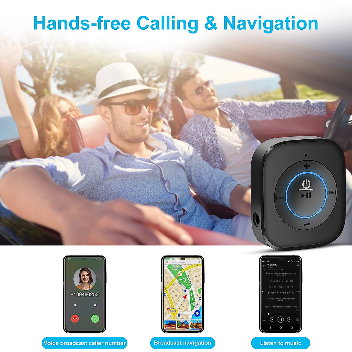 Friencity Bluetooth 5.3 Receiver for Speaker, Bluetooth Audio Receiver Adapter for Car Stereo Home Stereo Amp Wired Headphones, Hi-Fi Music Wireless AUX Adapter with 3.5mm RCA Jack, 20H Playtime