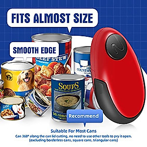 One-touch Electric Can Opener, Automatic Can Opener Smooth Edge Food-Safe for Almost All Can Sizes, Battery Operated Electric Can Openers for Kitchen Best Kitchen Gadgets for Seniors and Arthritic
