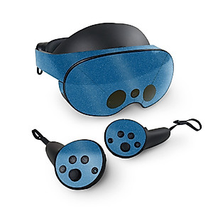 MightySkins Glossy Glitter Skin Compatible with Meta Quest Pro - Solid Blue | Protective, Durable High-Gloss Glitter Finish | Easy to Apply, Remove, and Change Styles | Made in The USA