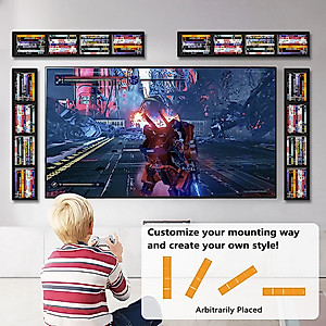 Royxen 2 Pack DVD Shelf Floating, DVD Storage Shelves 34 Inch, DVD Rack Wall Mounted, DVD Shelf Storage for CD, DVD, Video Games