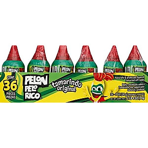 LORENA-PELON PELON PELO RICO Tamarind Candy Bottles, 1 oz (36 Count)