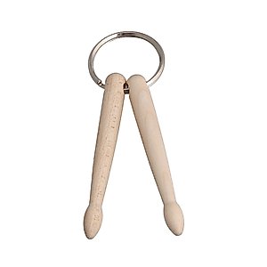BQLZR 90mm Mini Natural Wood Keychain Drum 2 Sticks Drumsticks Percussion Key Ring Chain Keyrings