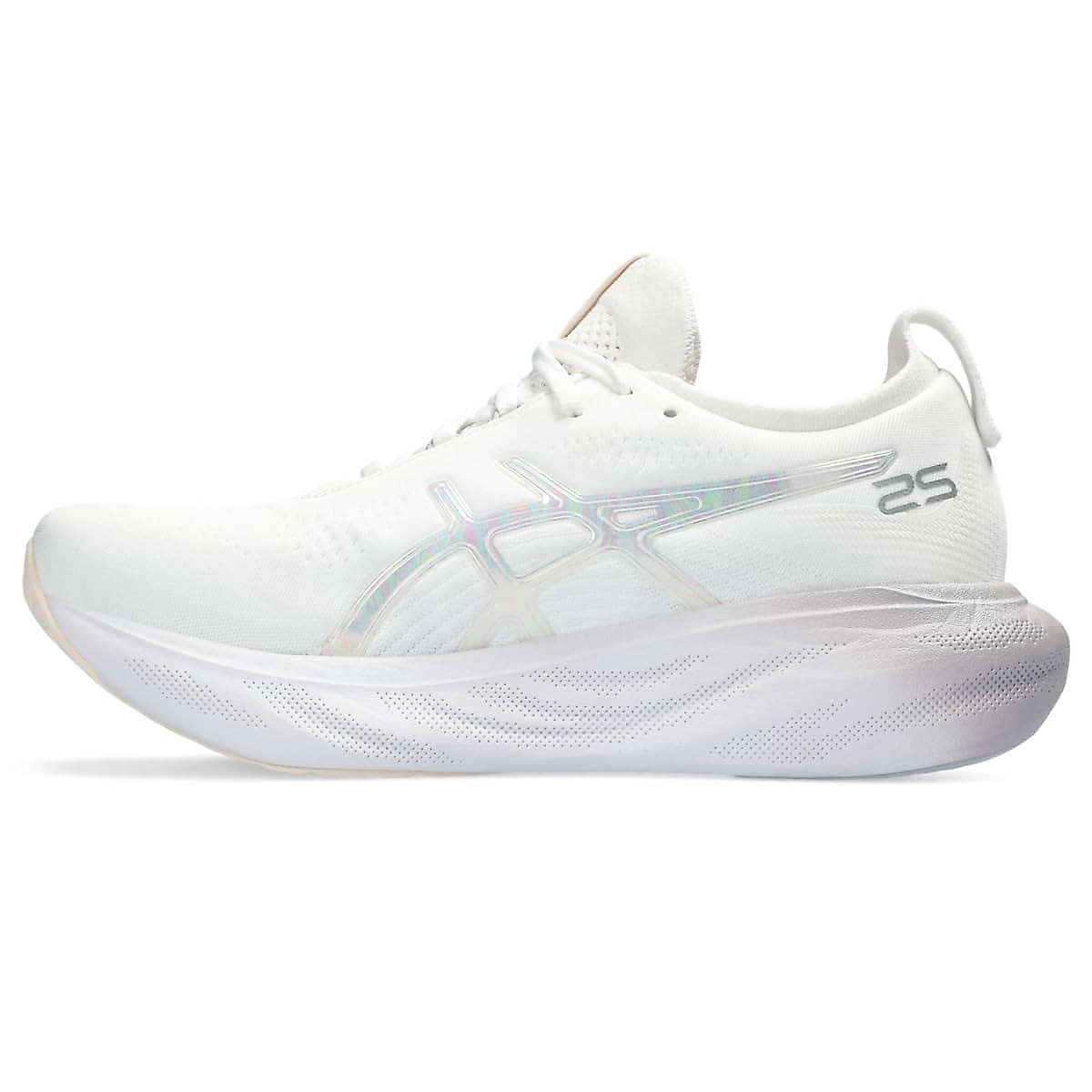 ASICS Women's Gel-Nimbus 25 Anniversary Running Shoes, 7.5, White/Rose DUST