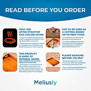 Meliusly® Solid Wood Stove Top Cover Board (30x22 inches, Solid Pine) for Electric and Gas Stove, Large Oven Noodle Covers Farmhouse Stovetop Tray