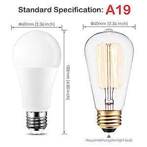 Yangcsl LED Light Bulbs 85W Equivalent 1200lm, RGB Color Changing Light Bulb, 6 Moods - Memory - Sync - Dimmable, A19 E26 Screw Base, Timing Remote Control Included (Pack of 4)