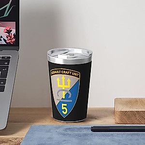 Acu-5 Assault Craft Unit Five Insulated Stainless Steel Tumbler 12 Oz Thermos Come With Straw Leak-Proof Travel Mug Cup