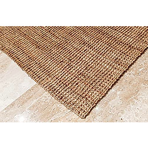 Natural Jute Boucle 2x3' Doormat, Hand Woven & Reversible for Living Room Kitchen Entryway Rug, Jute Burlap Braided Rag Rug, Farmhouse Rag Rug, Rustic Rug, Natural Look Rug
