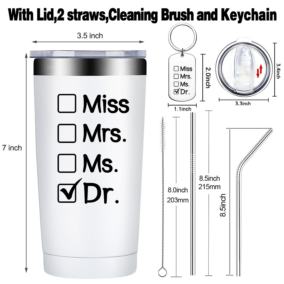 Fufandi Doctor Gifts for Women - Thank You Appreciation Doctor Gifts - Birthday Christmas Medical Graduation Gifts for Doctor, Dentists, Physician, MD, Med, Nurse, Care Worker - Tumbler Cup 20oz