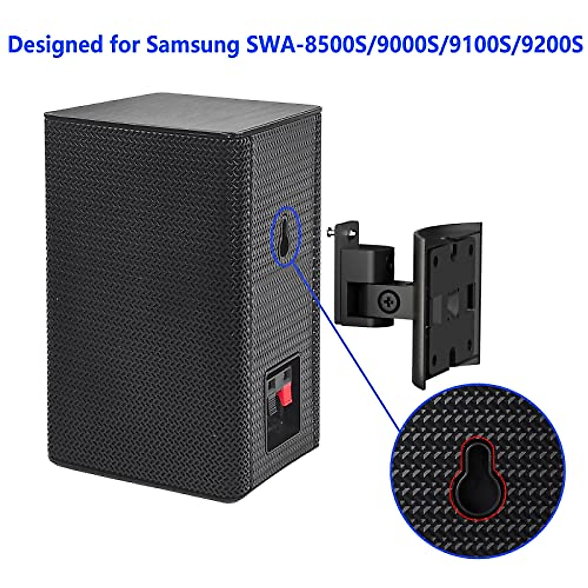 Speaker Wall Mount Ceiling Speaker Mount for Samsung SWA-9200S SWA-9100S SWA-9000S SWA-8500S Rear Speakers, Tilt and Swivel Adjustable Speaker Mount for Samsung 8500S 9000S 9100S Speaker Bracket