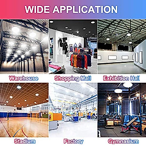 200W UFO LED High Bay Light 800W MH/HPS Equivalent 30,000lm 5000K Dimmable High Bay LED Shop Light (Dimmer Remote Controller Included) UL DLC Approved Warehouse Lights 5' Cable AC 100-277V