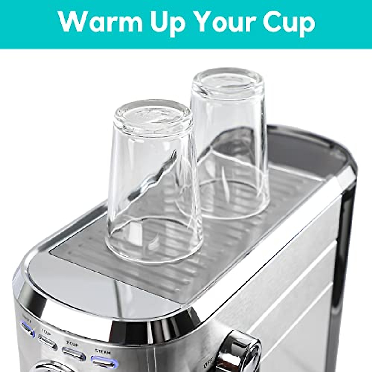 CASABREWS Espresso Machine 20 Bar, Professional Espresso Maker with Milk Frother Steam Wand, Compact Espresso Coffee Machine with 34oz Removable Water Tank for Cappuccino, Latte, Gift for Dad or Mom