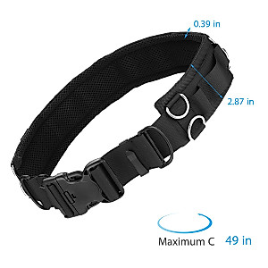 Powerextra Multifunction Outdoor Photography Adjustable Waist Strap Belt with D-rings for Hanging Tripod Lightweight Camera Bag Lens Pouch Flash Bag