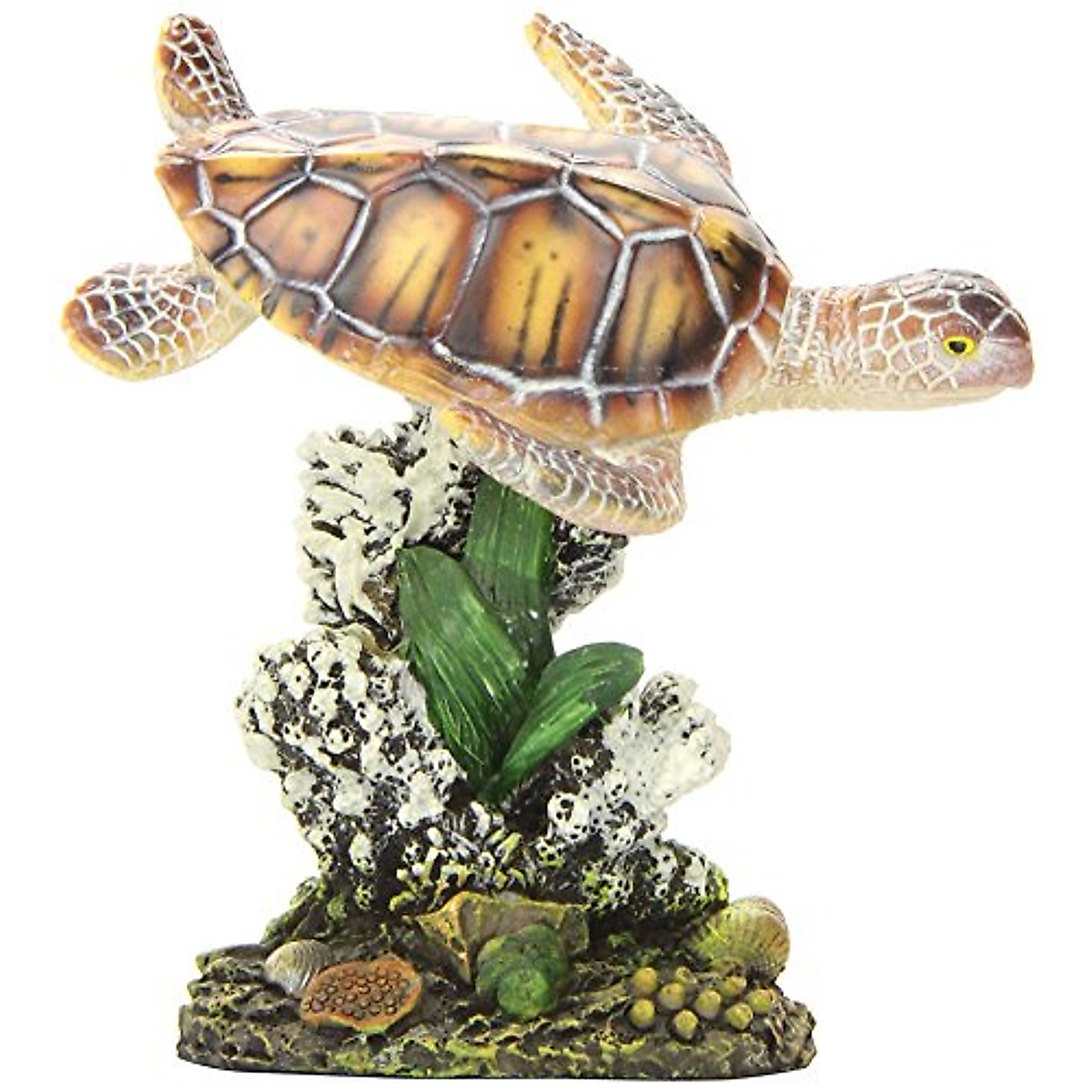 Penn-Plax (RR1104 Swimming Sea Turtle Aquarium Decoration, Small