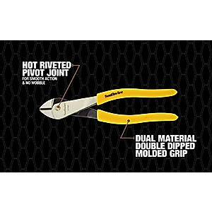Southwire - 58289440 Tools & Equipment DCP8D 8-Inch High-Leverage Diagonal Cutting Pliers with Dipped Handles