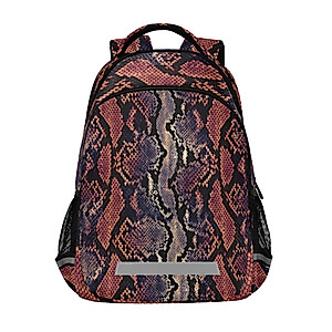ALAZA Snake Print Animal Skin Backpack Purse for Women Men Personalized Laptop Notebook Tablet School Bag Stylish Casual Daypack, 13 14 15.6 inch