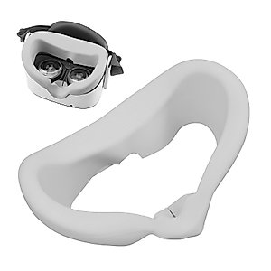 Silicone VR Face Cover for Pico Neo3, Washable Sweatproof VR Front Face Protector Cover, Game Accessories (White)