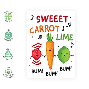 CENTRAL 23 Funny Birthday Cards For Women - Birthday Card for Men - Funny Gifts For Him Her - 'Sweet Carrot Lime' - Happy Birthday Card For Mom Dad - Comes With Fun Stickers - Recyclable