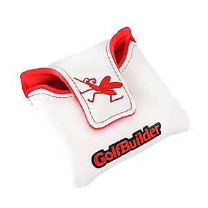 GOOACTION 1PC Spider Golf Club Mallet Putter Cover Magnetic Closure with Creative Embroidery Pattern Synthetic Leather White Golf Head Covers
