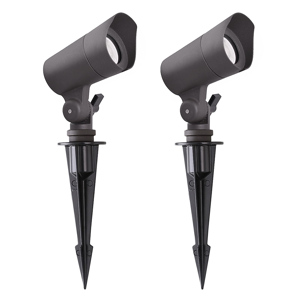 E ENERGETIC LIGHTING LED Landscape Lights with Connectors, 12V Low Voltage, Warm White 3000k, 4W, 175LM, Outdoor Waterproof Garden Pathway Lights Wall Tree Flag Spotlights with Spike Stand, 2 Pack