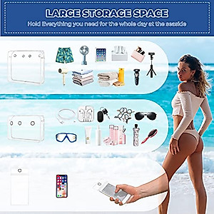 Matalde 3Pack Clear Inner Bags for Rubber Beach Tote Bag - Zippered Travel Organizer Storage with Holes - Women's Essential for Beach, Travel, and Vacation