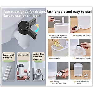 JADERY Plastic Drink Dispenser with Spigot, 1 Gallon Beverage Dispenser Cold Drink Container for Iced Tea