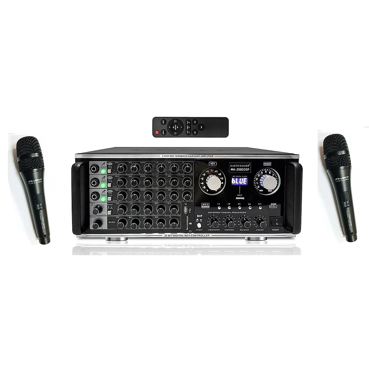 Martin Ranger MA2500DSP 1500W Professional Karaoke Amplifier Bluetooth, USB/SD MP3Player with New Built-in DSP Effect Digital Processor