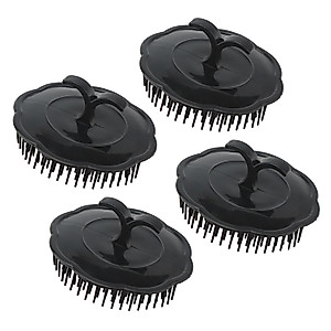Segbeauty Mens Shampoo Brush, 4pcs Scalp Massage Brushes, Massage Hair Brush Floriated Shower Comb for Deep Cleaning Hair Men's Hand Brush Plastic Growth Beard Brush Pet Grooming Round Palm Brush