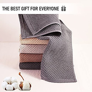 LXMOJITU 4Pack Cotton Gym Towel(13.7" x 27.5"), Yoga Sports Towel, Cool Waffle Pattern Towel for Neck and Face, Soft Breathable Absorbent Towel for Golf, Gym, Camping, Running, Workout, Kitchen