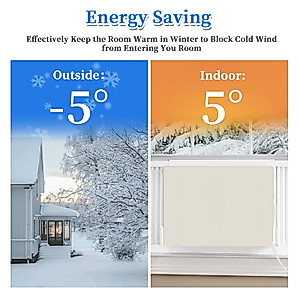 21''Wx 15''Hx 3.5'' Indoor Air Conditioner Cover for Inside Window, 3 Layers AC Cover for Inside, Indoor Window AC Unit Insulation Cover for Winter