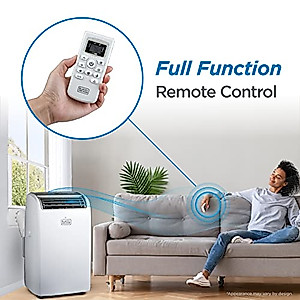 BLACK+DECKER 12,000 BTU Portable Air Conditioner up to 550 Sq. with Remote Control, White