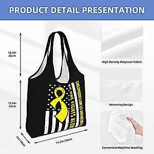 Childhood Cancer Awareness Canvas Shoulder Tote Bags Reusable Handbags Shopping Bag For Daily Women Or Men
