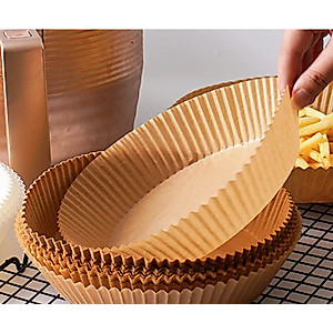 Original, Air Fryer Disposable Paper Liner, Parchment Paper for Air Fryer Oil-proof, Water-proof air fryer sheets, Food Grade Parchment Paper for Baking Roasting (6.3inch 50pcs)