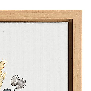 Kate and Laurel Sylvie Wildflower Bunch Framed Canvas Wall Art by Sara Berrenson, 18x24 Natural, Floral Accent for Wall