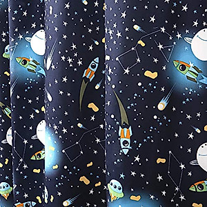 Lush Decor Universe Shower Curtain, 72" x 72", Navy