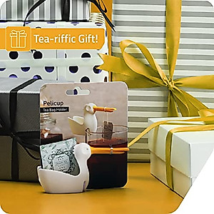 Peleg Design Pelicup: Tea Bag Holder - Fun Pelican-Shaped Tea Bag Holder for Cup w/Tea Bag Rest, Silicone Holder for Tea Bags, Mug Tea Bag Holder, 2.3x4.3x1.2 in, Cute Tea Accessories for Tea Lovers