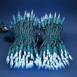 SWEET SHINE 200 Count Cool White LED Christmas Lights, 66 ft Green Wire UL Certified Commercial Grade LED Holiday String Light Set (Cool White)