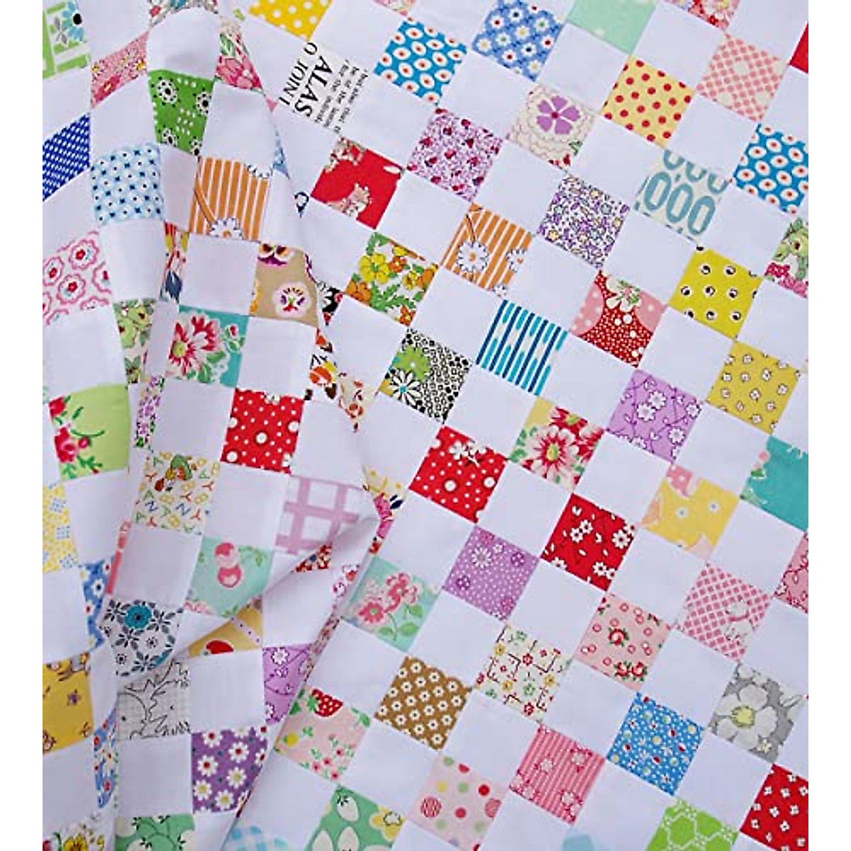 200 PCS 4" x 4" Floral Precut 100% Cotton Fabric Squares Fabric Bundles for Sewing & Quilting