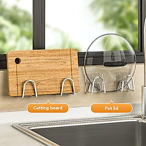 ESINAM 2Pcs Sponge Holder for Kitchen Sink, Strong Adhesive Clear Acrylic Kitchen Sink Sponge Caddy for Kitchen Organization in Sink， Multifunctional Inside Sink Sponge Holder