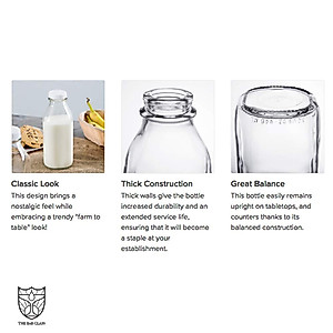 The Bar Glass Vintage Clear Glass Milk Juice Water Bottle with Lid 33.5 oz. (1)