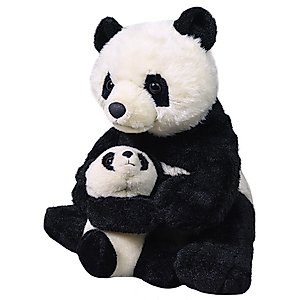 Wild Republic Mom & Baby Panda Plush, Stuffed Animal, Plush Toy, Gifts for Kids, 12", Model: 19398