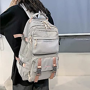 Hualibao 15.6Inch Notebook Laptop College Backpack for Women Men Water Resistant(Grey)