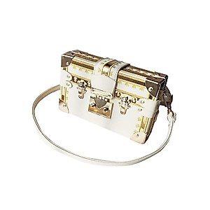 Nite closet Small Purse Gothic Lolita Vintage Satchel Women PU Leather Shoulder Bag (White)