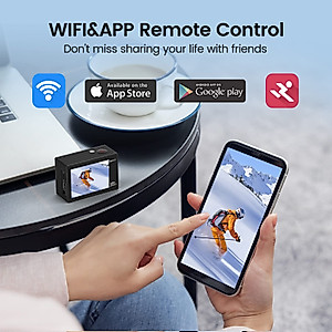 AKAIRIO Action Sports Camera with Accessories Mount Kit 3 1350mAh Batteries,HD WiFi Remote Underwater Camera with Waterproof Case,Outdoor Video Action Camera 4k with Wide Angle Lens