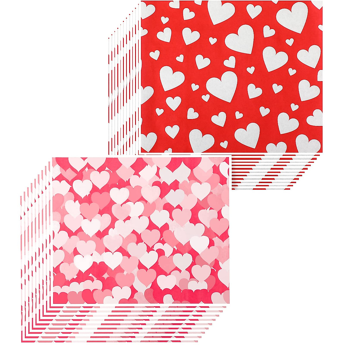 150 Pieces Wax Paper Valentine's Day Food Wrap Paper Heart Sandwich Wrapping Paper Greaseproof Wrapping Paper for Valentine's Day Chocolate Candy Cookies Baking Food Basket Liner Party Supplies