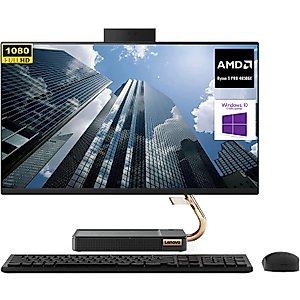 Lenovo Ideacentre A540 All-in-One, 23.8" FHD Desktop, AMD Ryzen 5 Pro 4650GE, 8GB RAM 256GB PCIe SSD, Webcam, Wi-Fi, Wireless Keyboard & Mouse, Windows 10 Pro, Black