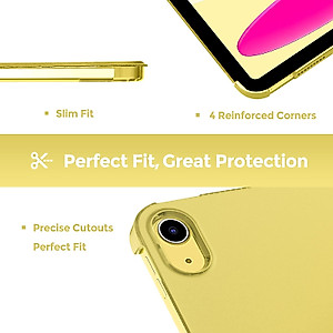 ProCase for iPad (A16) 11th Generation 11 Inch 2025/ iPad 10th Generation 10.9 Inch 2022 Case, Slim Smart Cover with Translucent Hard Shell Back, Supports Touch ID, Auto Wake/Sleep -Yellow